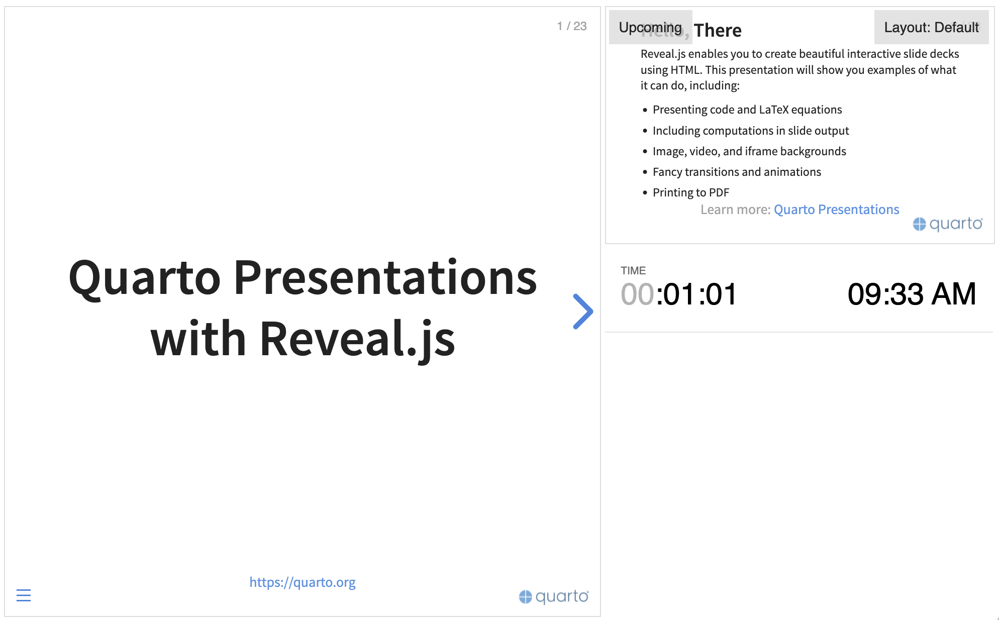 Quarto Presentations